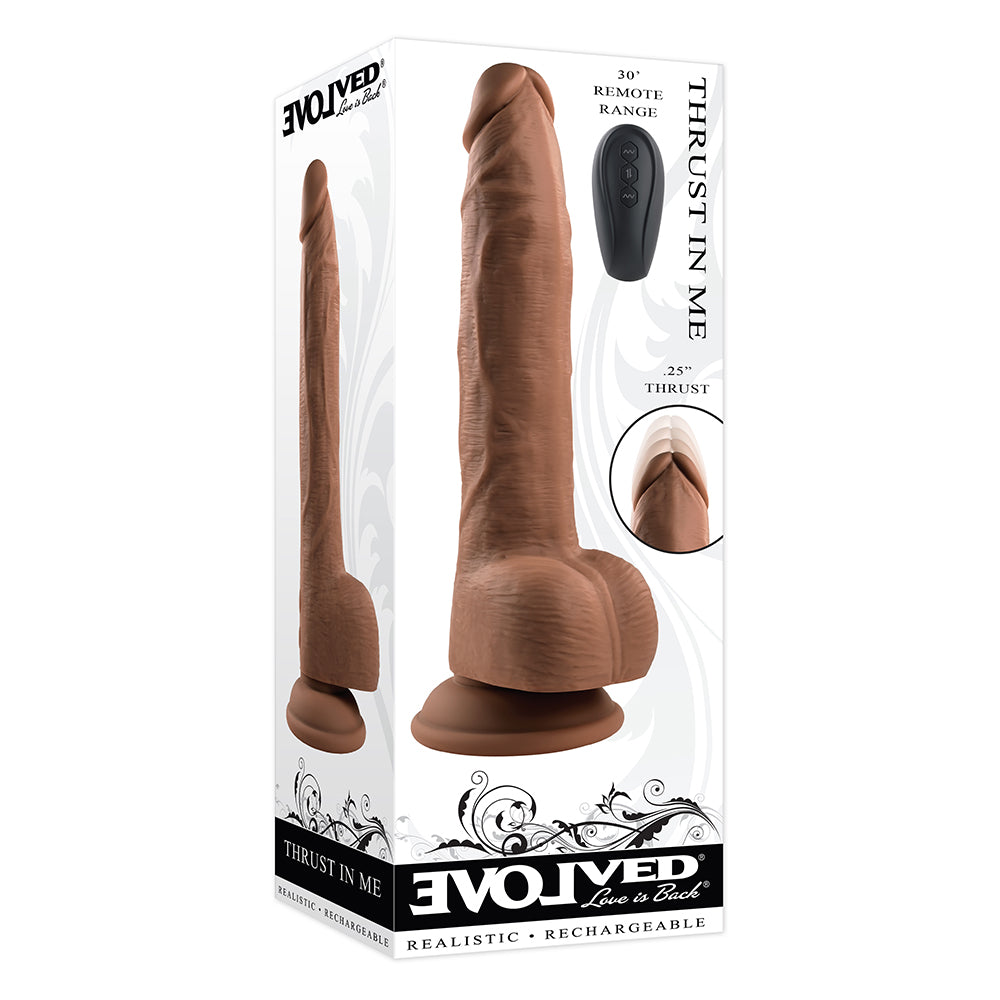 Evolved Thrust In Me Thrusting Vibrating 9.25 in. Dildo Dark – Headshop.com