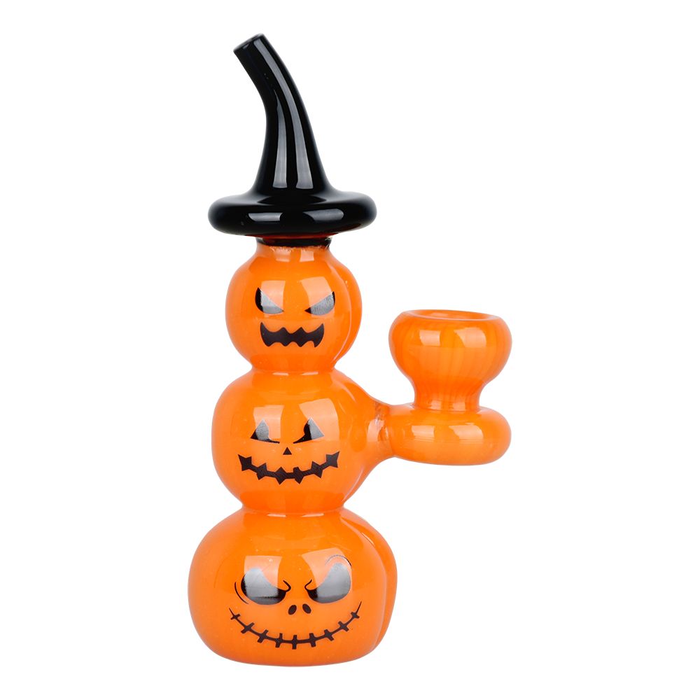 Halloween Pumpkin Pile Up Glass Bubbler - 5.75" – Headshop.com