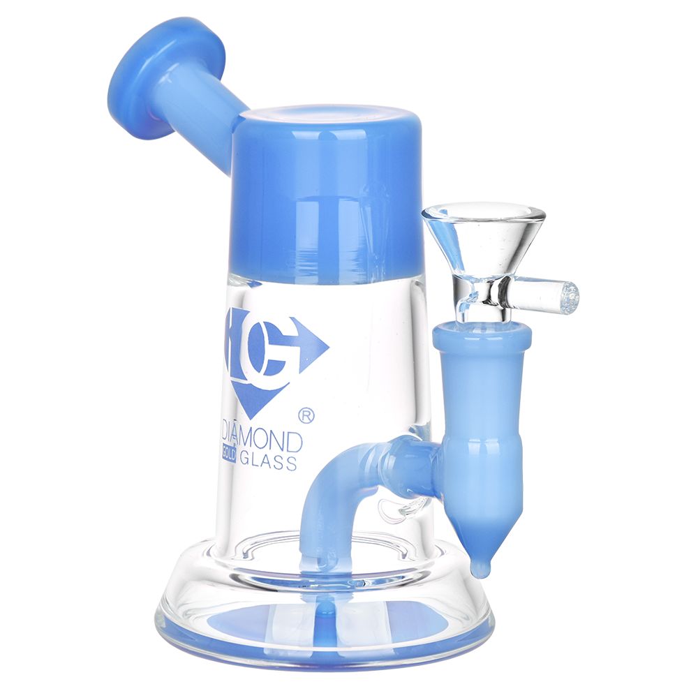 Diamond Glass Diamond Stem Mini Water Pipe - 5.25" / 14mm F – Headshop.com