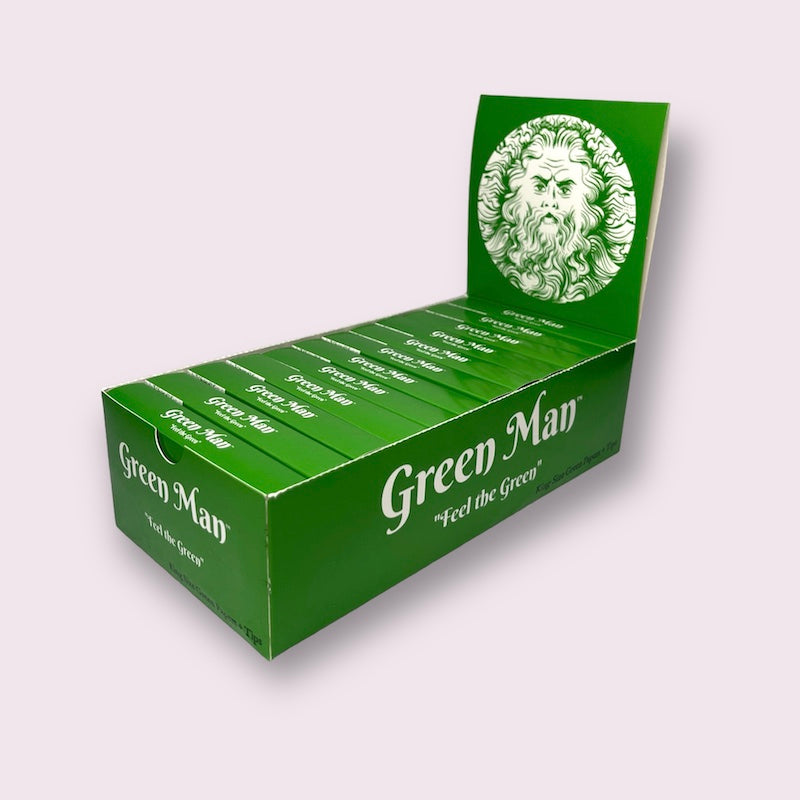 Green Man King Size Green Rice Papers with Pre-Rolled Tips Box ...