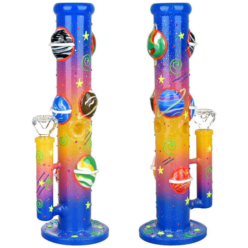 Orbiting Planets Straight Tube Glow in Dark Water Pipe - 13.75" / 19mm ...