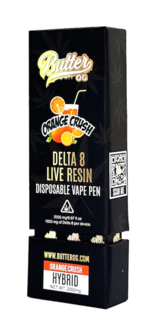 Butter OG Delta 8 Live Resin Disposable Vape 2G - Orange Crush (Sativa ...