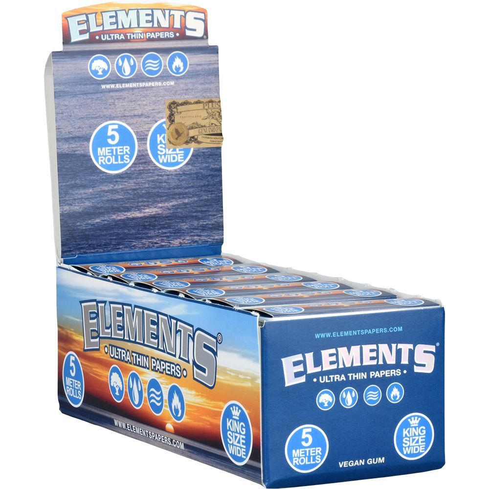 12CT DISPLAY - Elements Ultra Thin Papers - 5-Meter Roll / King Size W ...