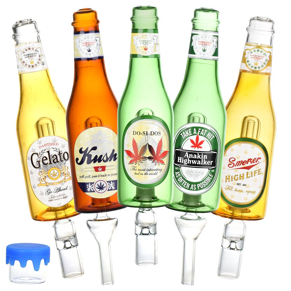 Dabtized Beer Burner Dab Straw & Dry Herb Pipe - 7.75" / 10mm F / Desi ...