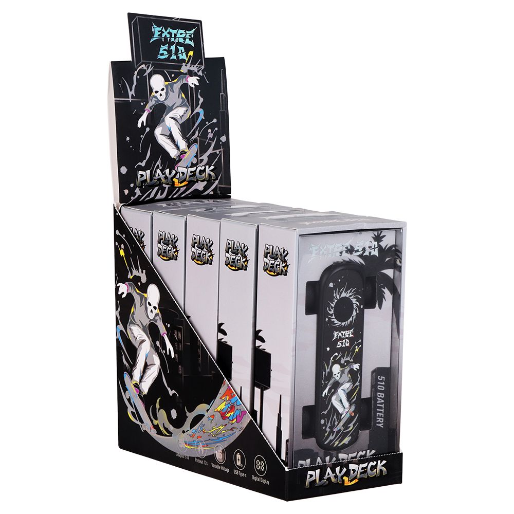 Extre 510 Play Deck Skateboard Vape Battery | 500mAh | 5ct Display ...