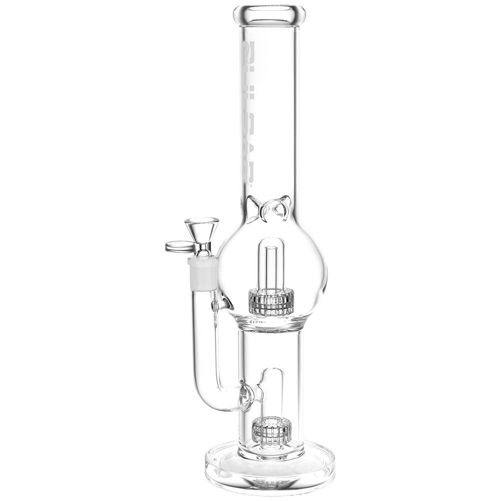 Pulsar Double Chamber Bubble Glass Water Pipe - 14" / 14mm F / Clear ...