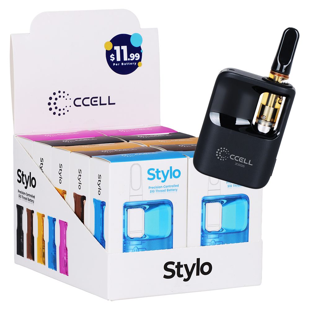 10CT DISPLAY - CCELL Stylo 510 Variable Voltage Vape Battery - 500mAh ...
