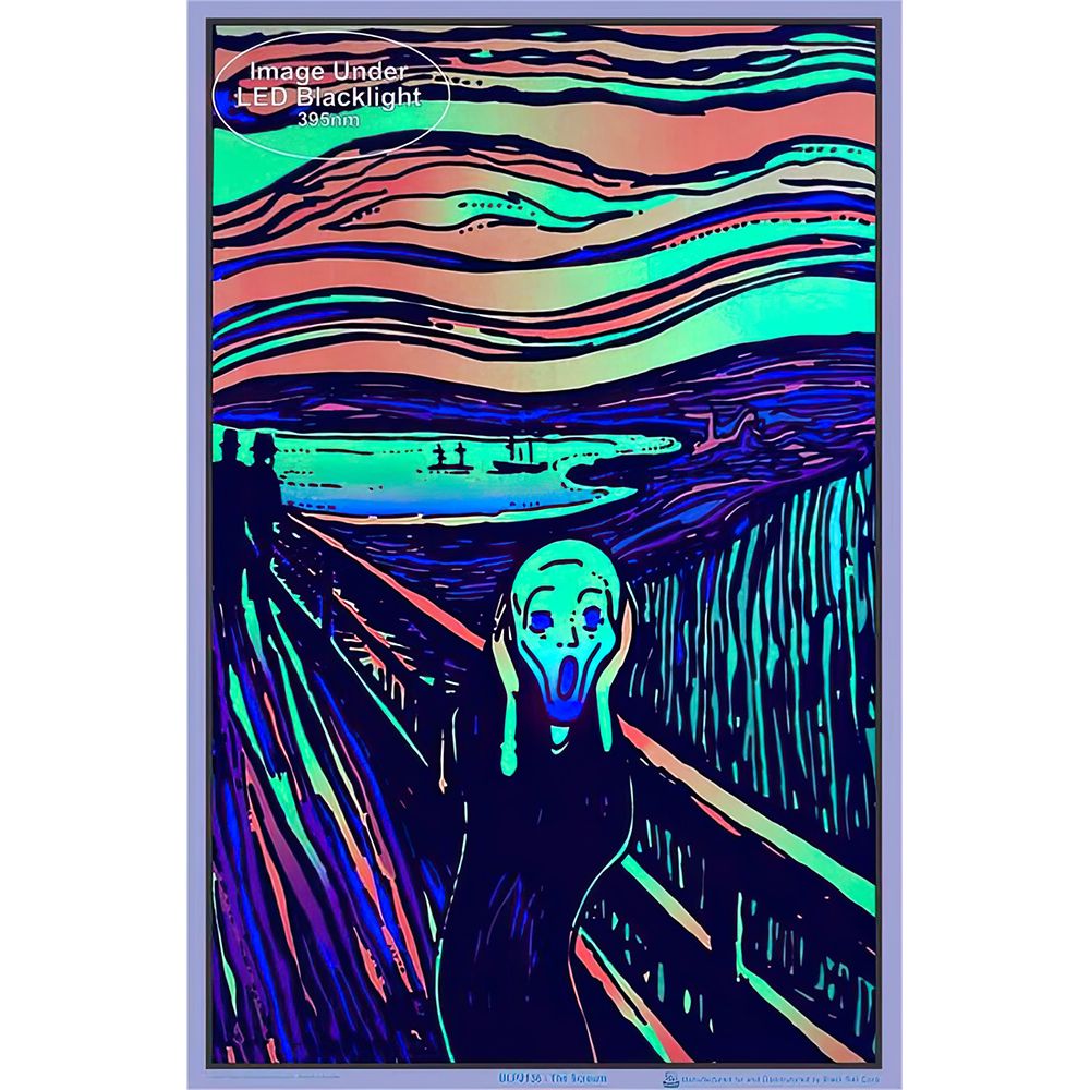 Psychedelic The Scream Flocked Black Light Poster - 23"x35" – Headshop.com