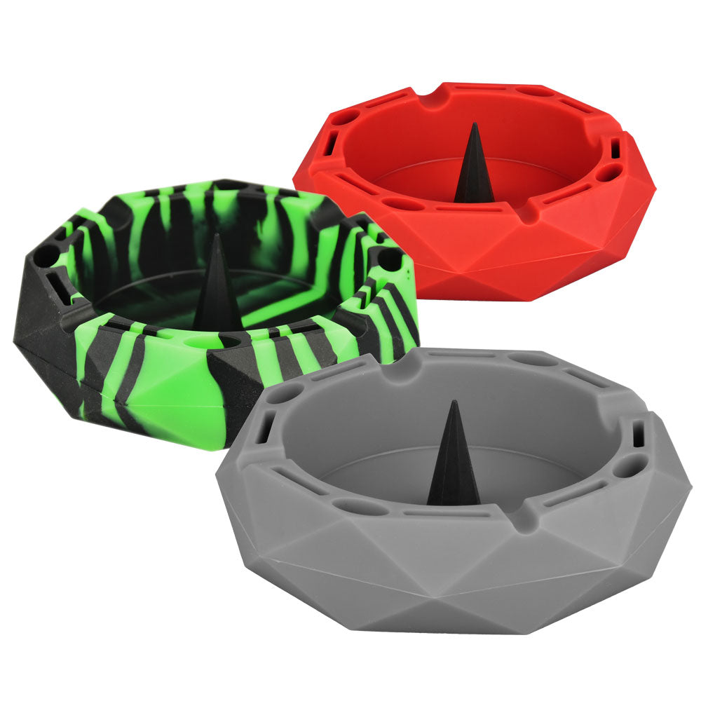 Diamond Colorful Silicone Ashtray - 5" / Colors Vary – Headshop.com