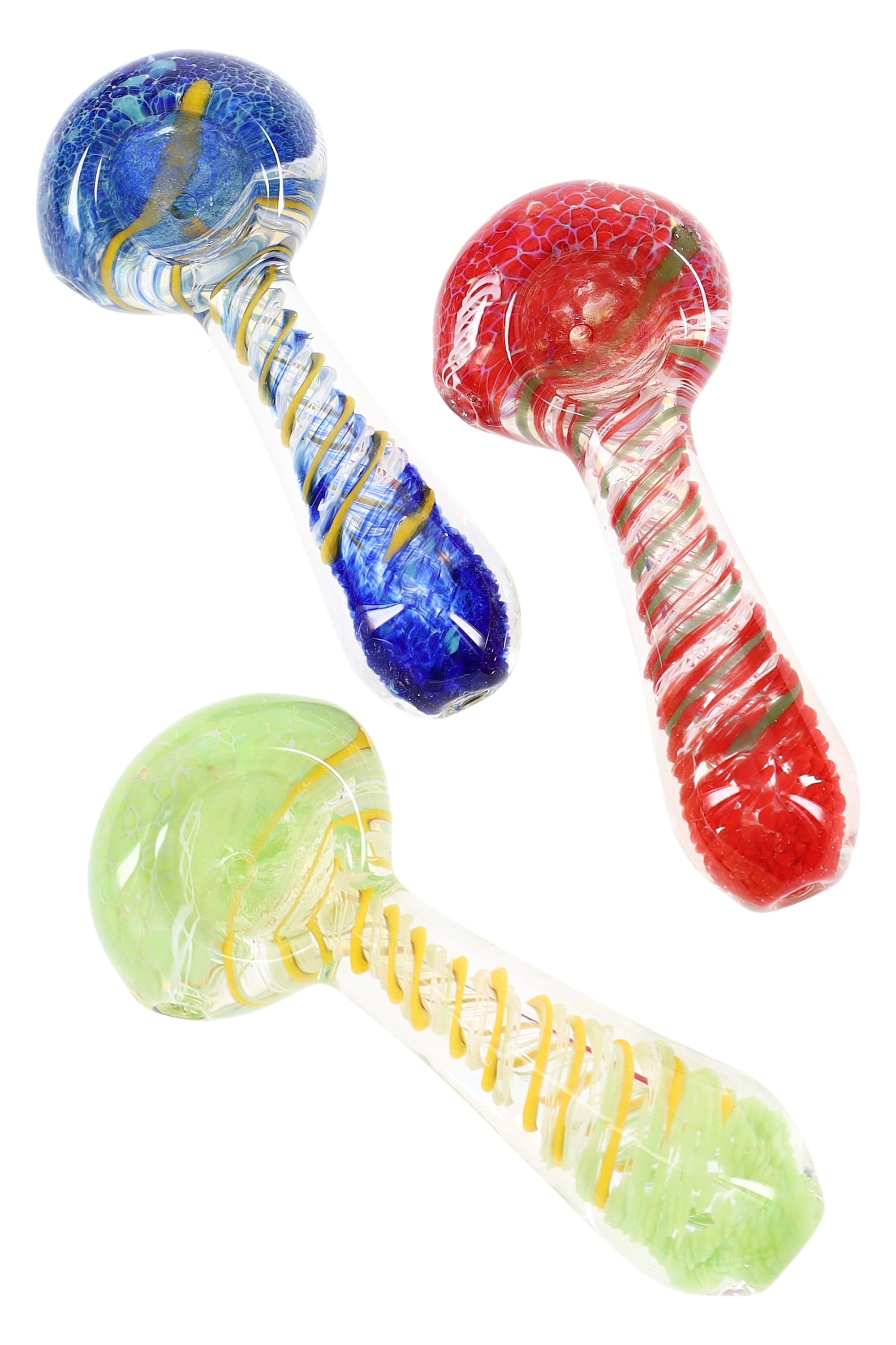 3.5″ Color-Changing Spiral Frit Spoon Pipe “Mini Carnival” – Assorted ...