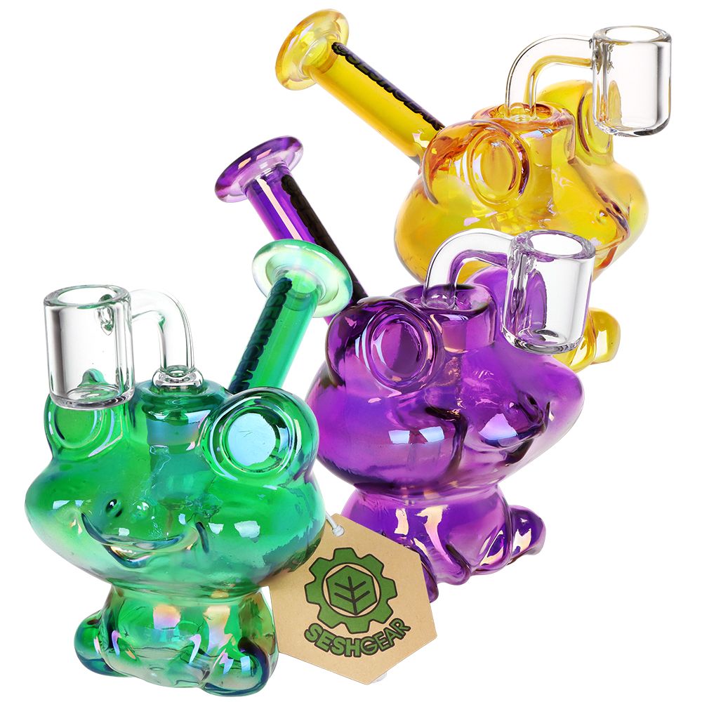 SeshGear Electro Frog Glass Dab Rig - 4.5" / 14mm F / Colors Vary ...