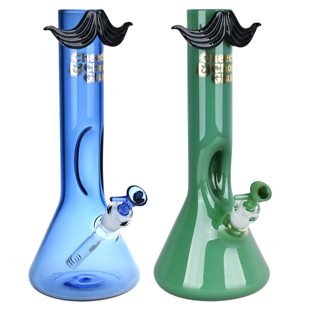 Cheech & Chong Glass Moustache Ride Beaker Bong | 12" | 14mm F ...