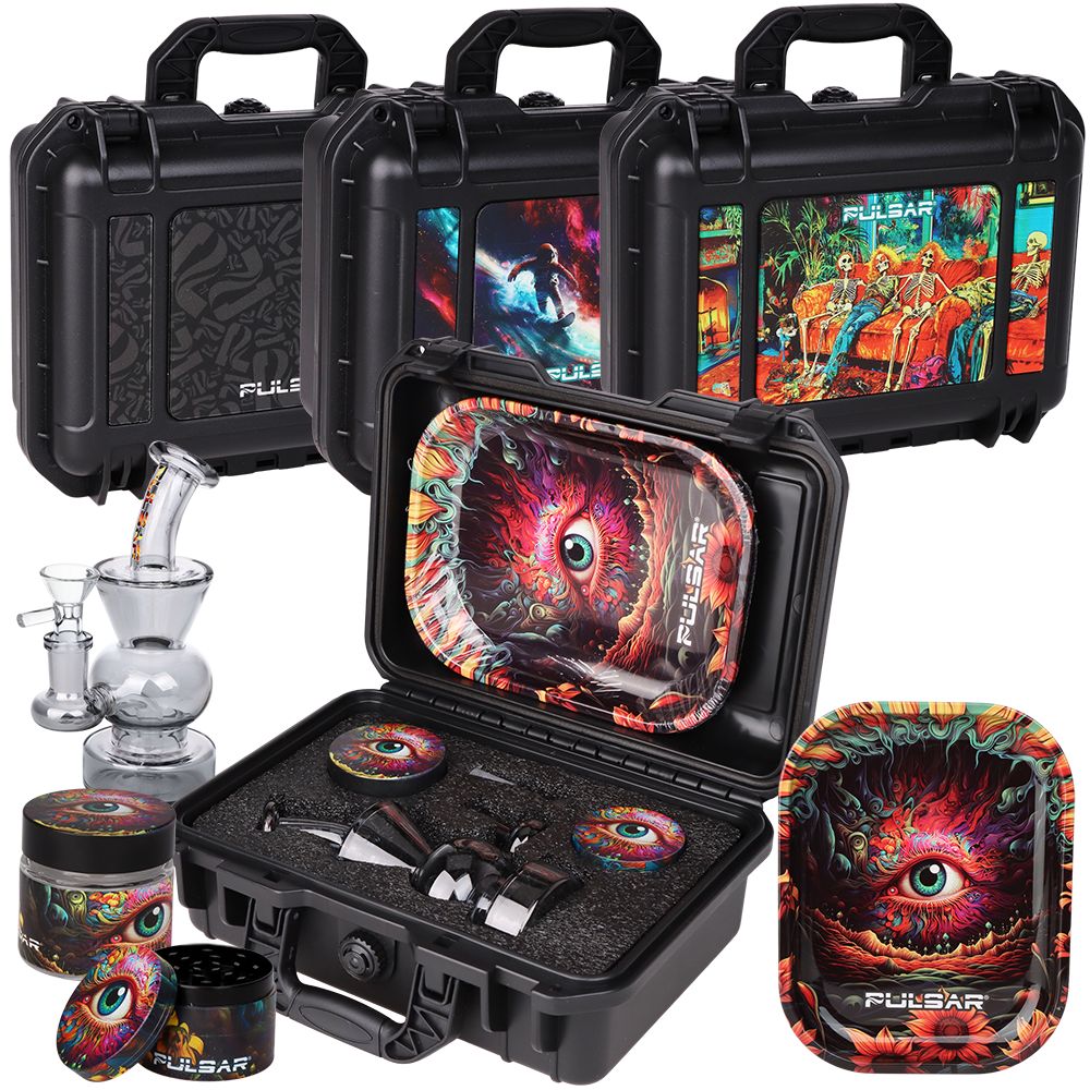 Pulsar Bent Neck Water Pipe Smoker's Hard Case Travel Set | 5.75" | 14 ...