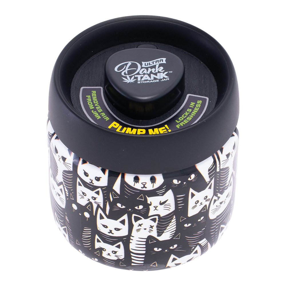 Fujima Dank Tank Vacuum Glass Jar - 4.2" / Black & White Cats ...