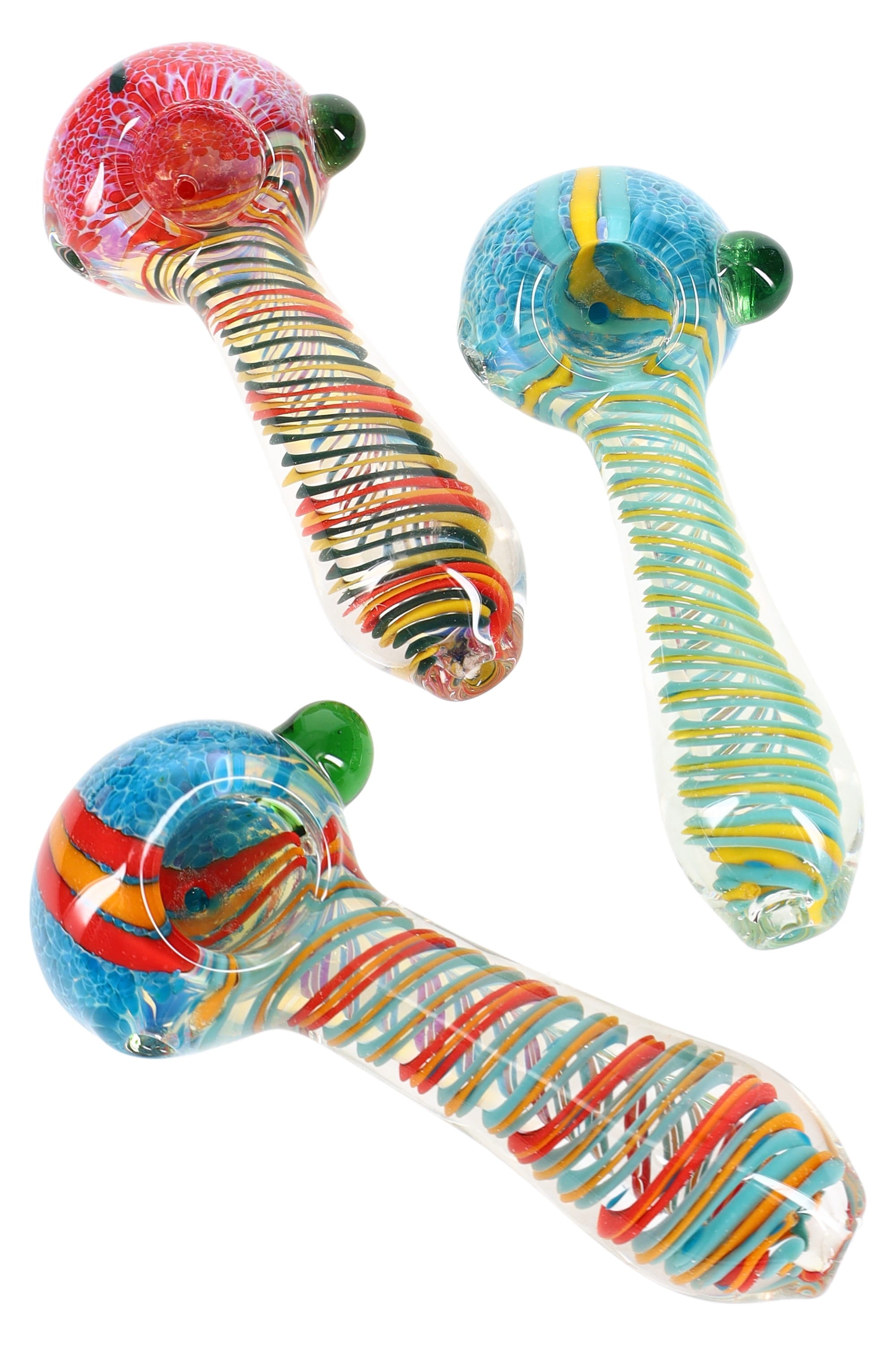 4.5″ Color-Changing Frit Glass Spoon Pipe “Rainbow Ripple” – Assorted ...