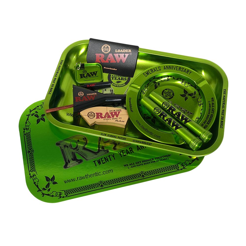 RAW 20th Anniversary Emerald Smoker's Kit – Headshop.com