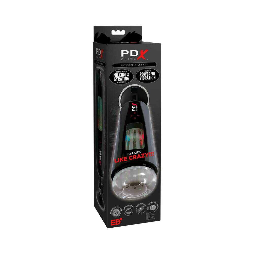 PDX Elite Ultimate Milker 2 Rechargeable Gyrating Suction Stroker With ...