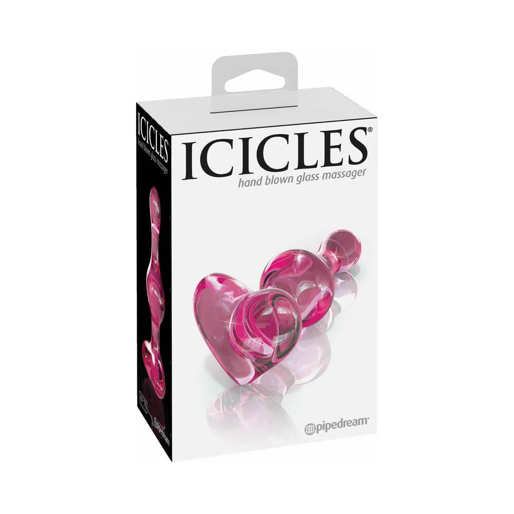 Icicles No. 75 Beaded Glass Massager With Heart-Shaped Base Pink ...