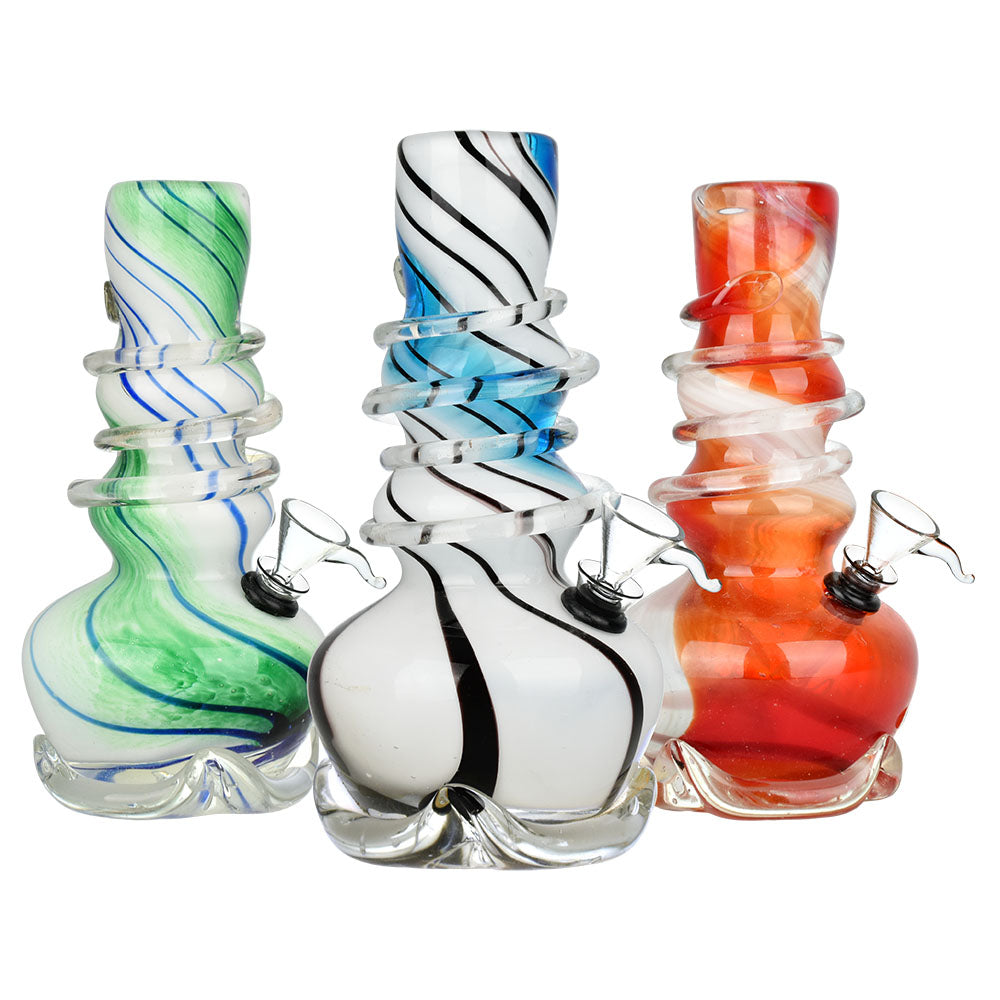 Vivid Vase Striped Soft Glass Water Pipe - 8" – Headshop.com