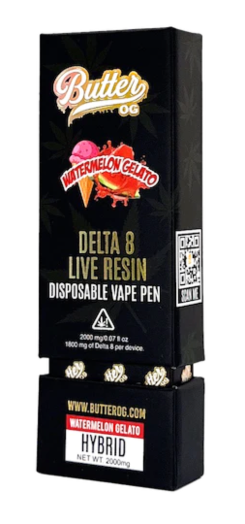 Butter OG Delta 8 Live Resin Disposable Vape 2G - Watermelon Gelato (S ...